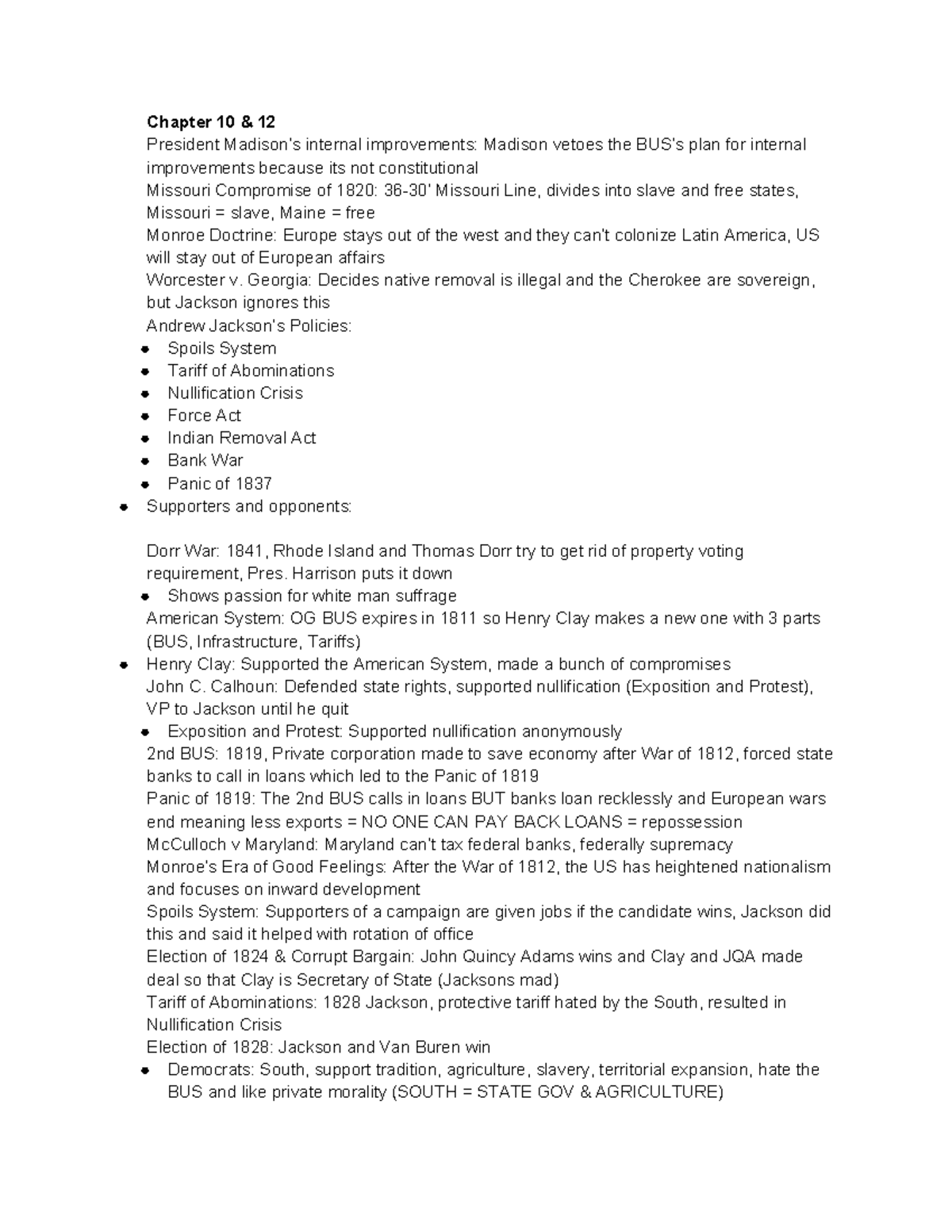 Ch10 and 12 give me liberty key terms - Chapter 10 & 12 President ...