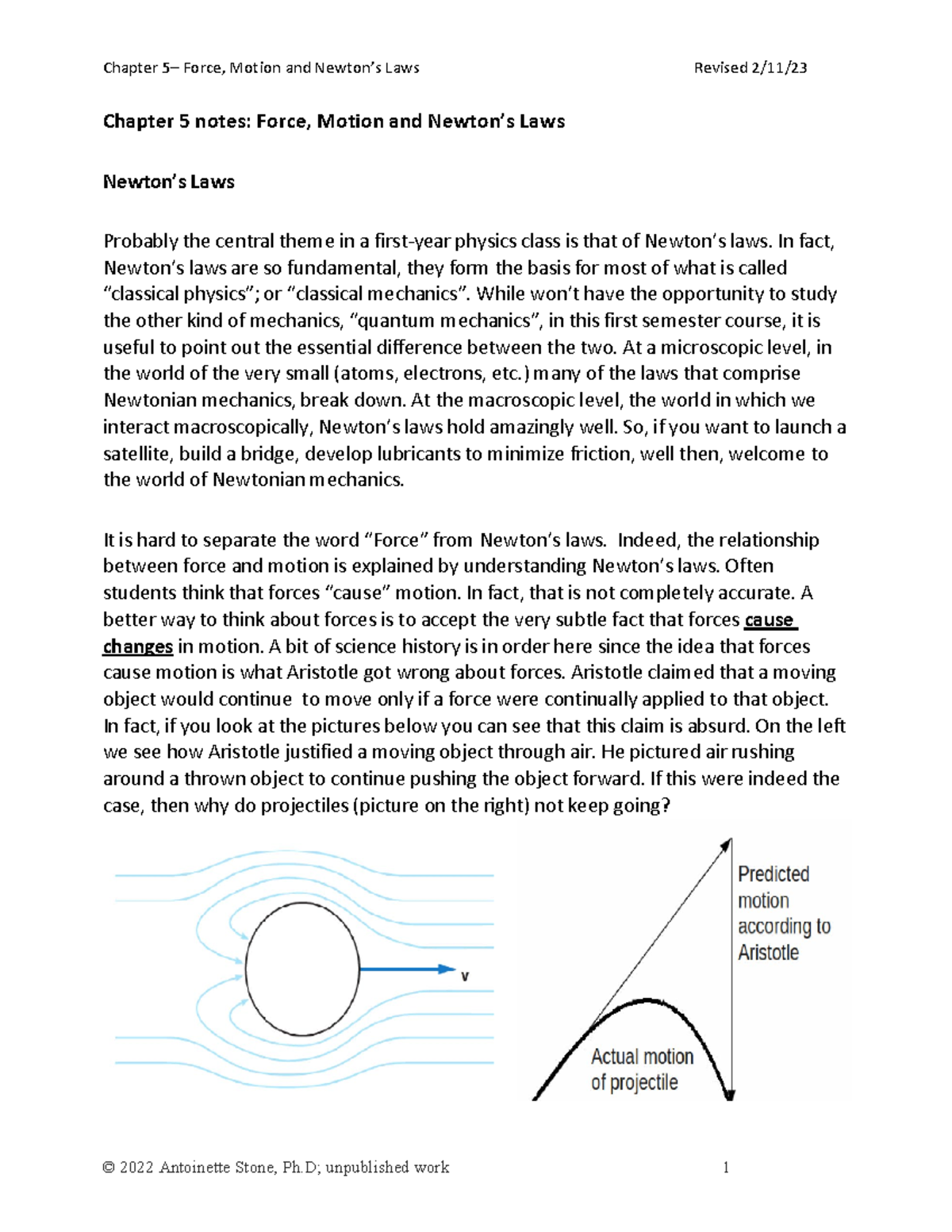 Chapter 5 notes Force Motion and Newton's Laws - Chapter 5 notes: Force ...