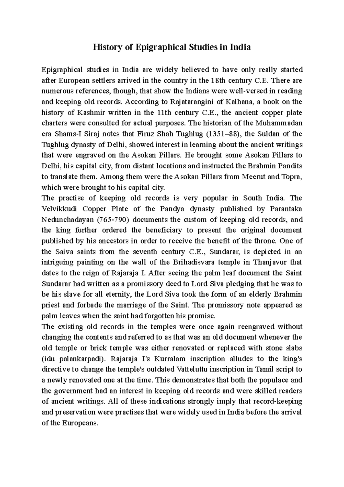 History Of Epigraphical Studies In India History Of Epigraphical