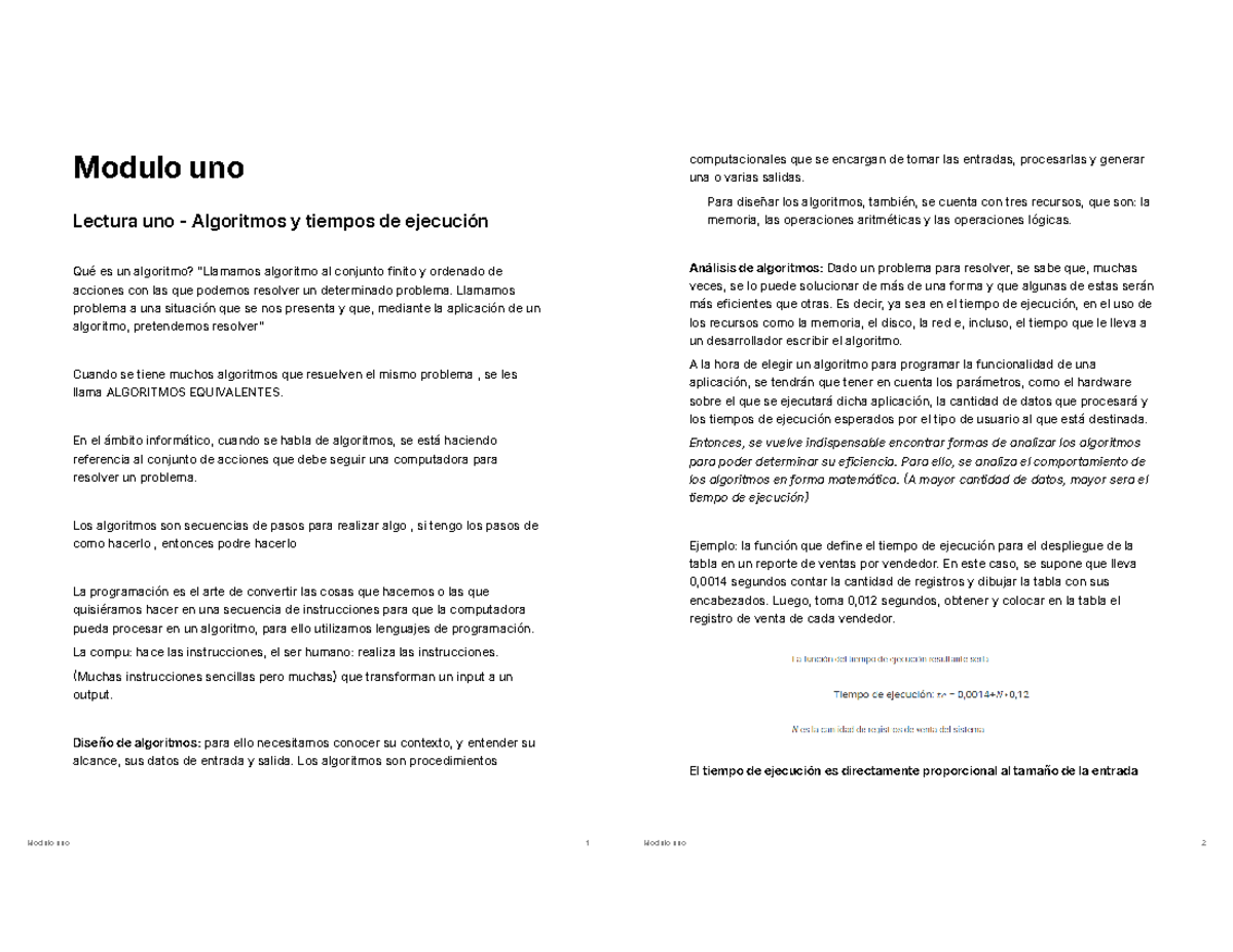 Resumen algoritmos y estructuras de datos 1 COMPLETO - Modulo uno ...