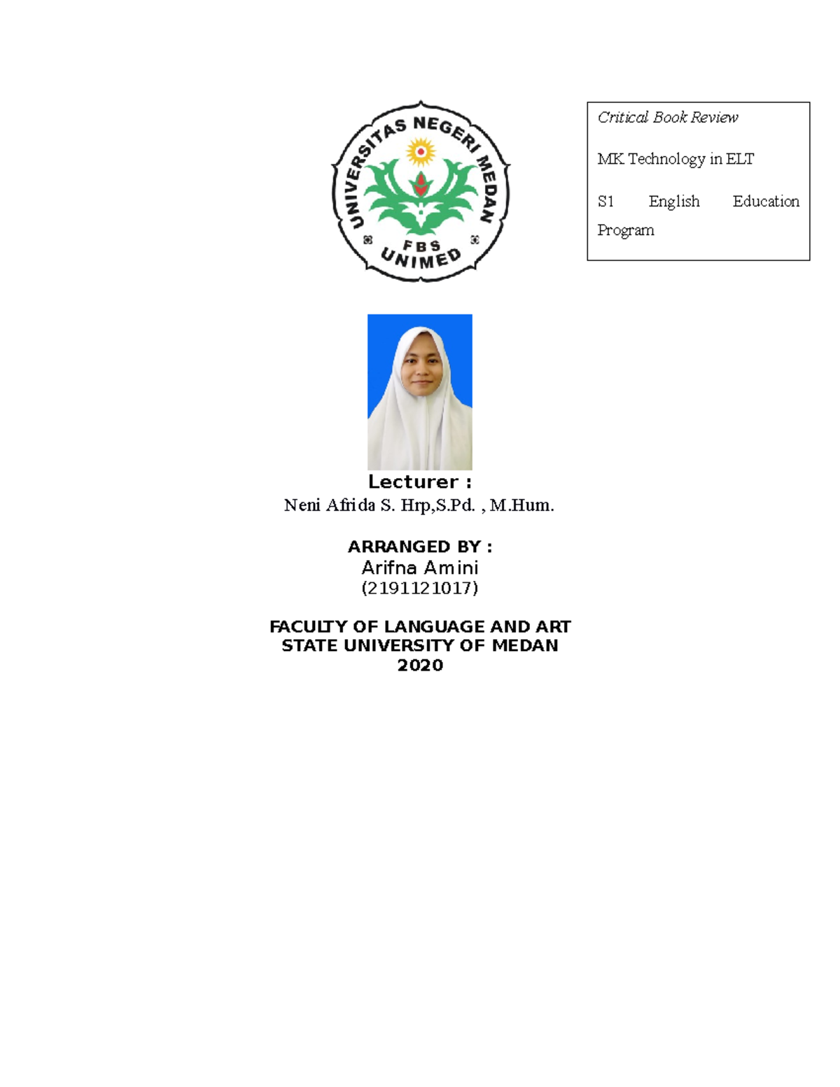 CBR Technology in ELT - Lecturer : Neni Afrida S. Hrp,S. , M. ARRANGED ...