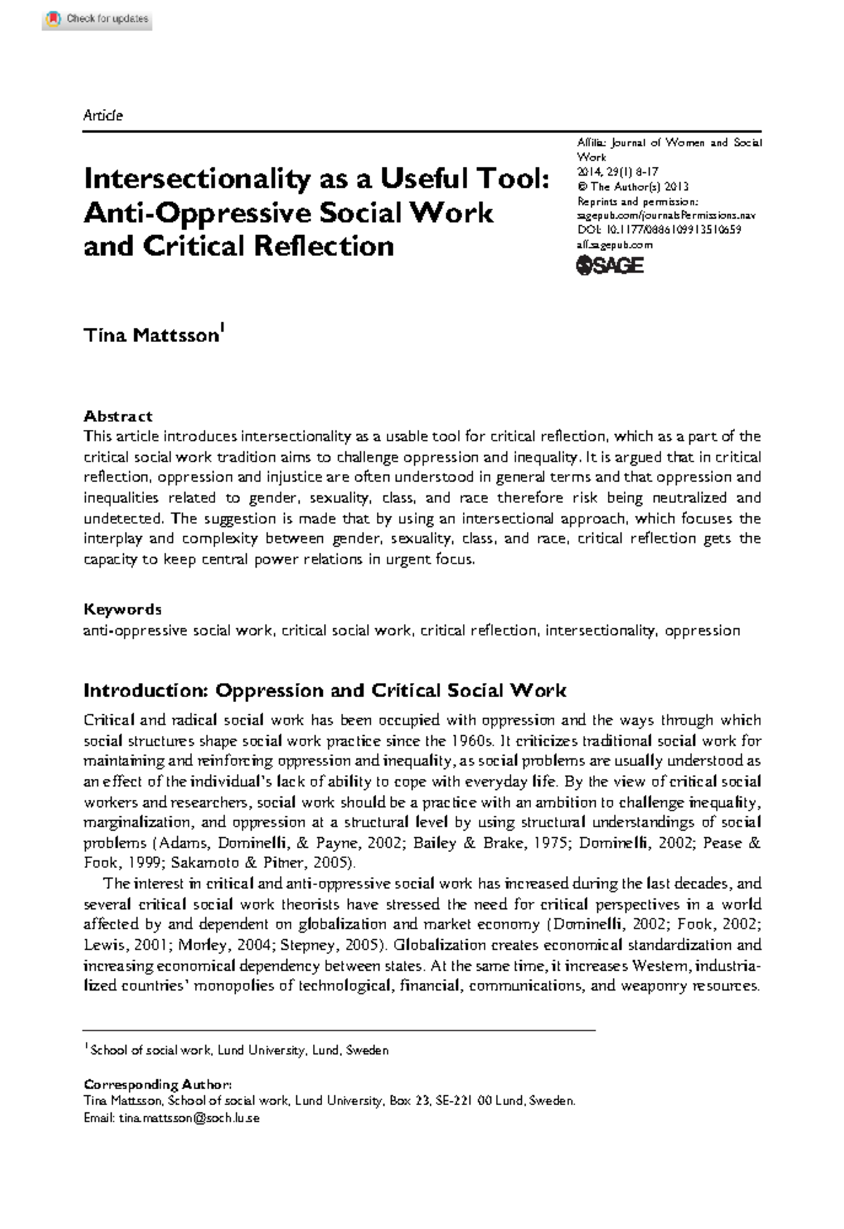 Article Intersectionality as a Useful Tool - Article Intersectionality ...