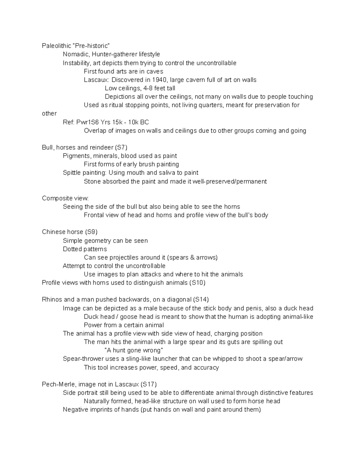 Prehistoric Lecture Notes - Paleolithic Nomadic, lifestyle Instability ...