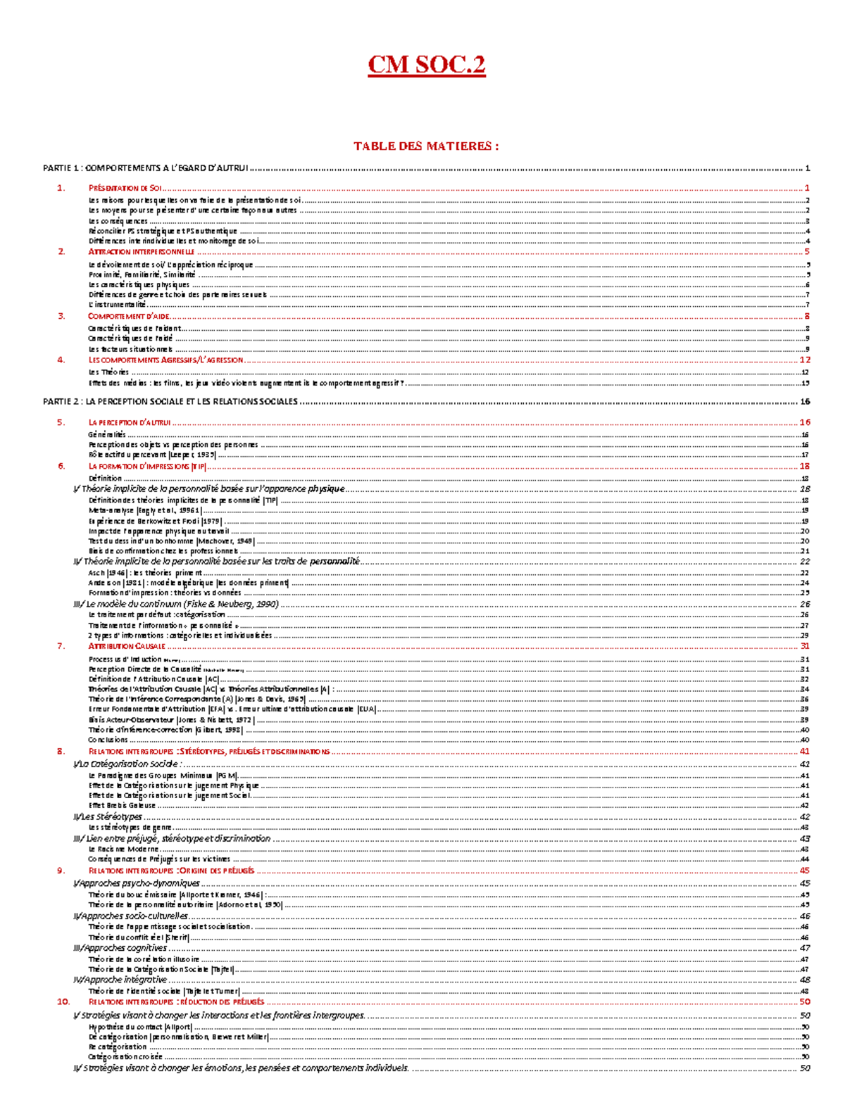 Psychologie Sociale 2 - CM 1-11 - Warning: TT: undefined function: 32 Warning: TT: undefined ...