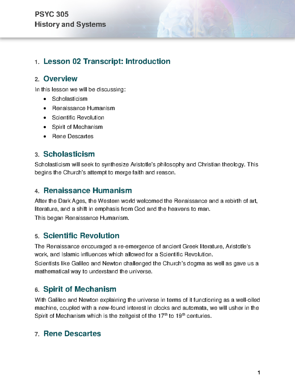 History and Systems (PSYC 305) Concordia University Lecture 2 Class ...