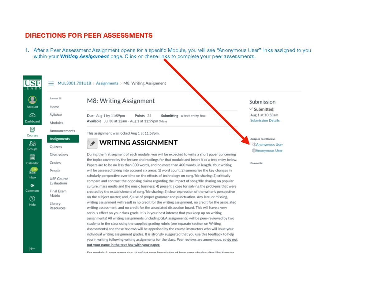 Issues in Music - Peer Review - DIRECTIONS FOR PEER ASSESSMENTS After a ...