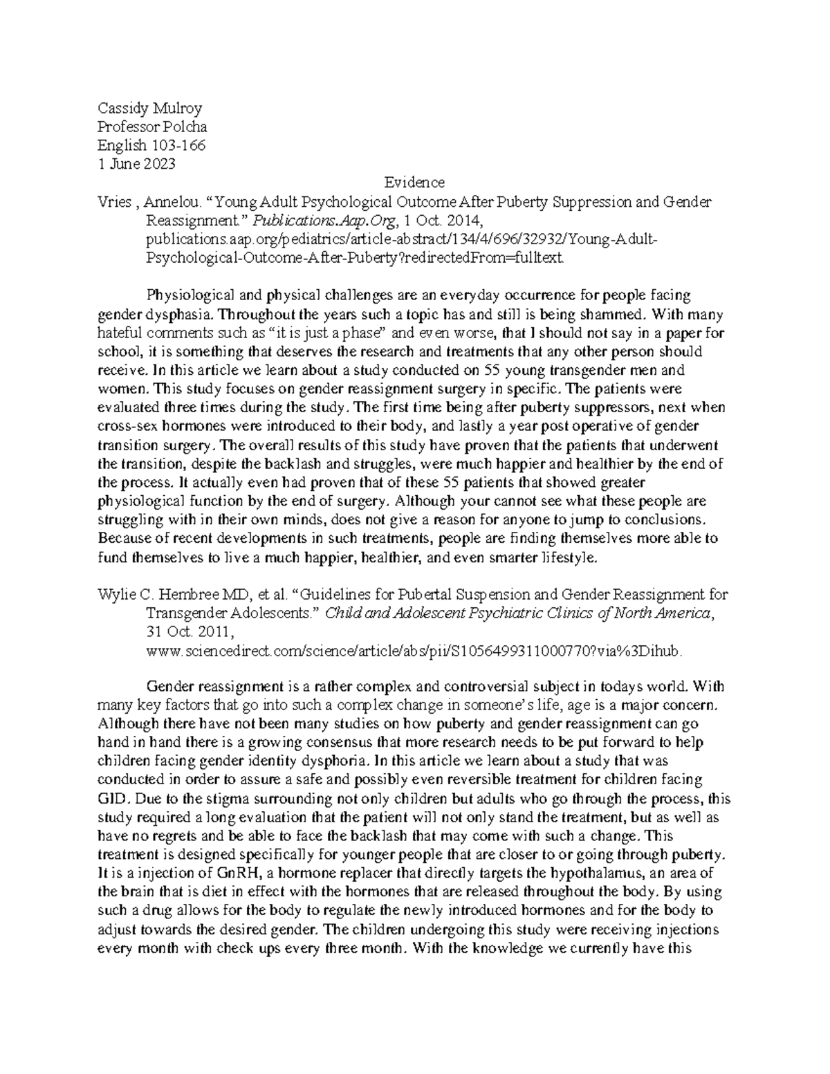 Evidence - Eng 103 - Studocu