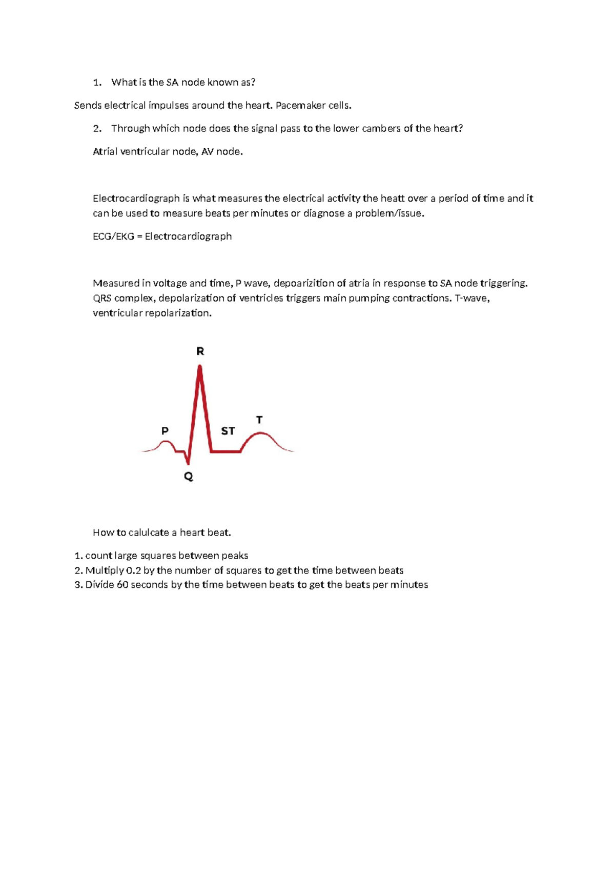 Work - work - What is the SA node known as? Sends electrical impulses ...