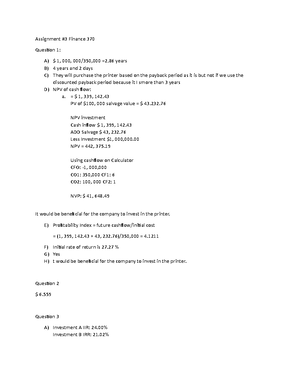 FNCE322 - Assignment 3 Marked 90% - FNCE 322: Personal Finance Assignment 3: Jillian Whitmore ...