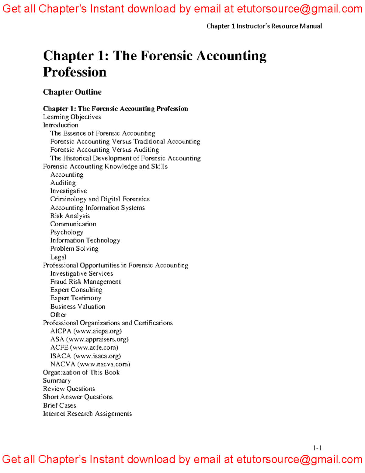 Solutions Manual For Essentials of Forensic Accounting 1st Edition By ...