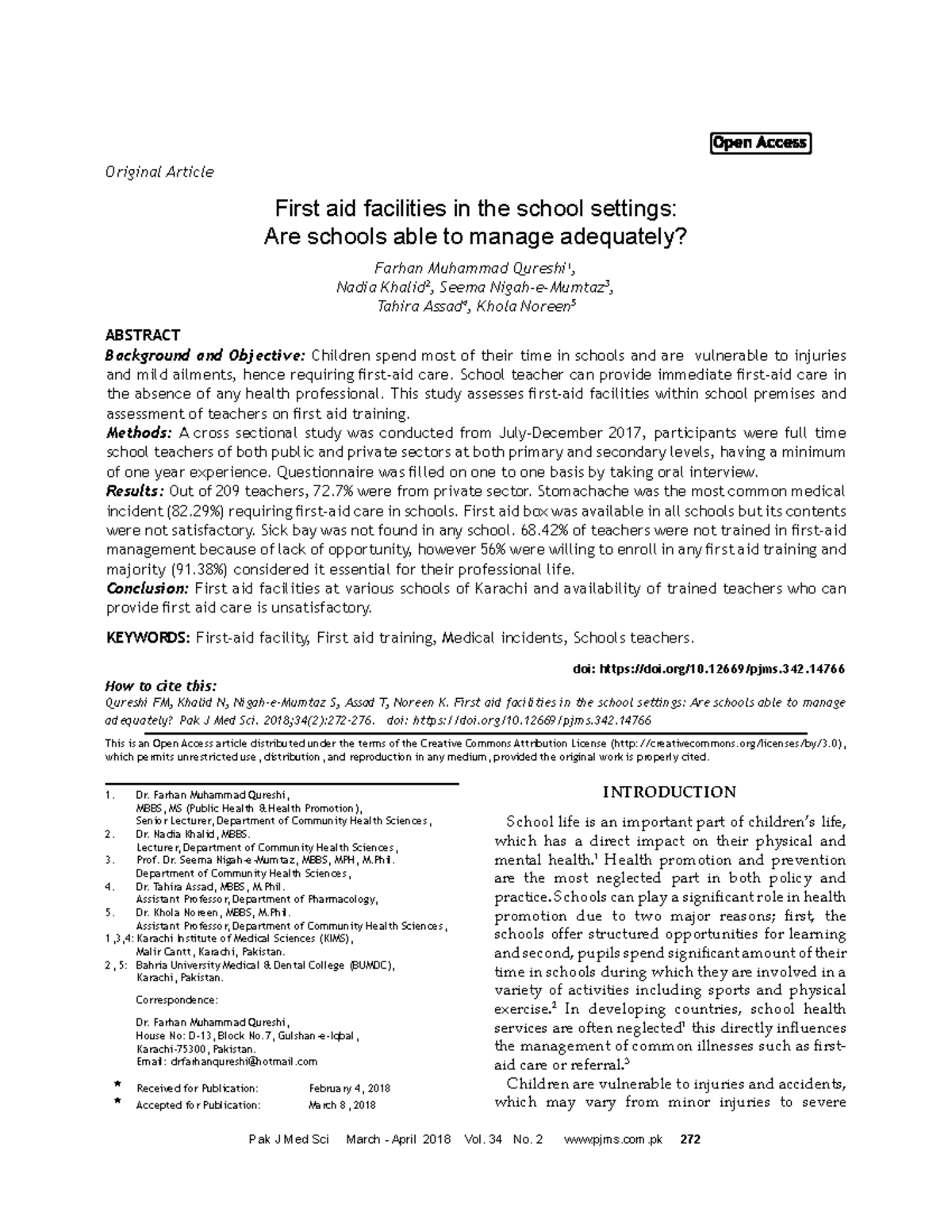 Article 1 - rrl - INTRODUCTION School life is an important part of ...