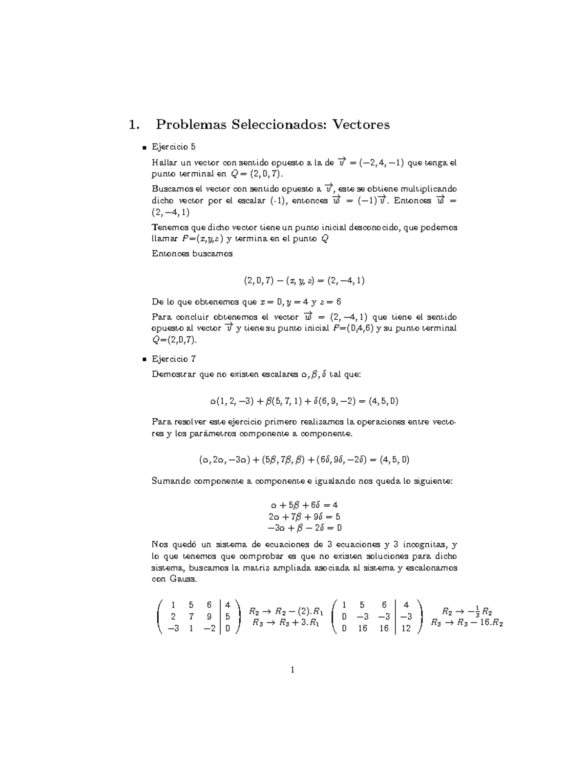 Resueltos Vectores - 1. Problemas Seleccionados: Vectores Ejercicio 5 ...