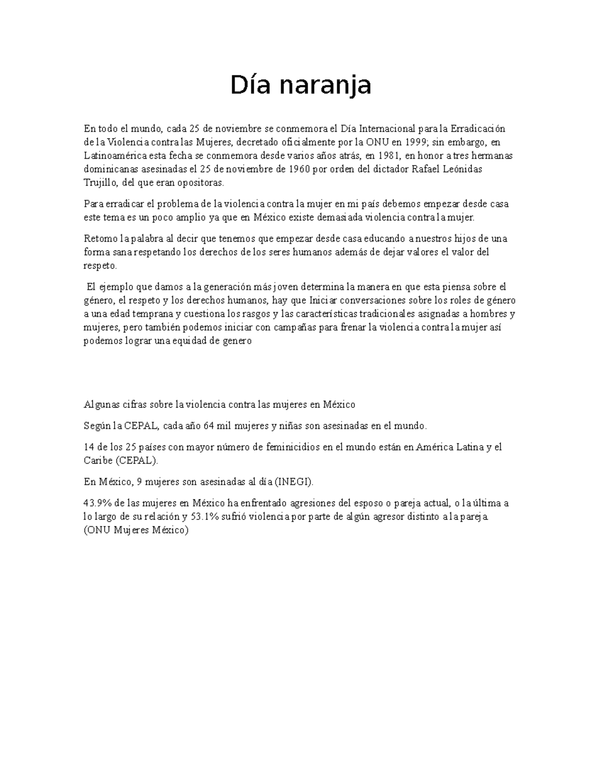 Día naranja tarea - nasa - Día naranja En todo el mundo, cada 25 de ...