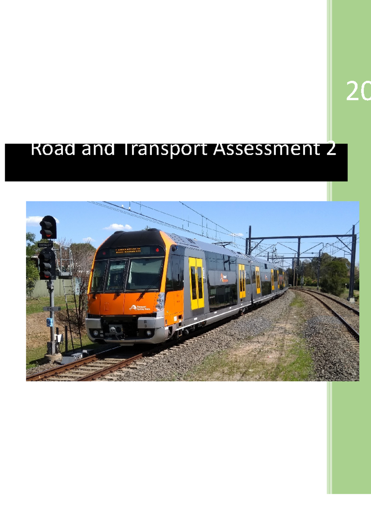 Road and Transport Assignment 2 - Table of Contents Part 1: Matching ...