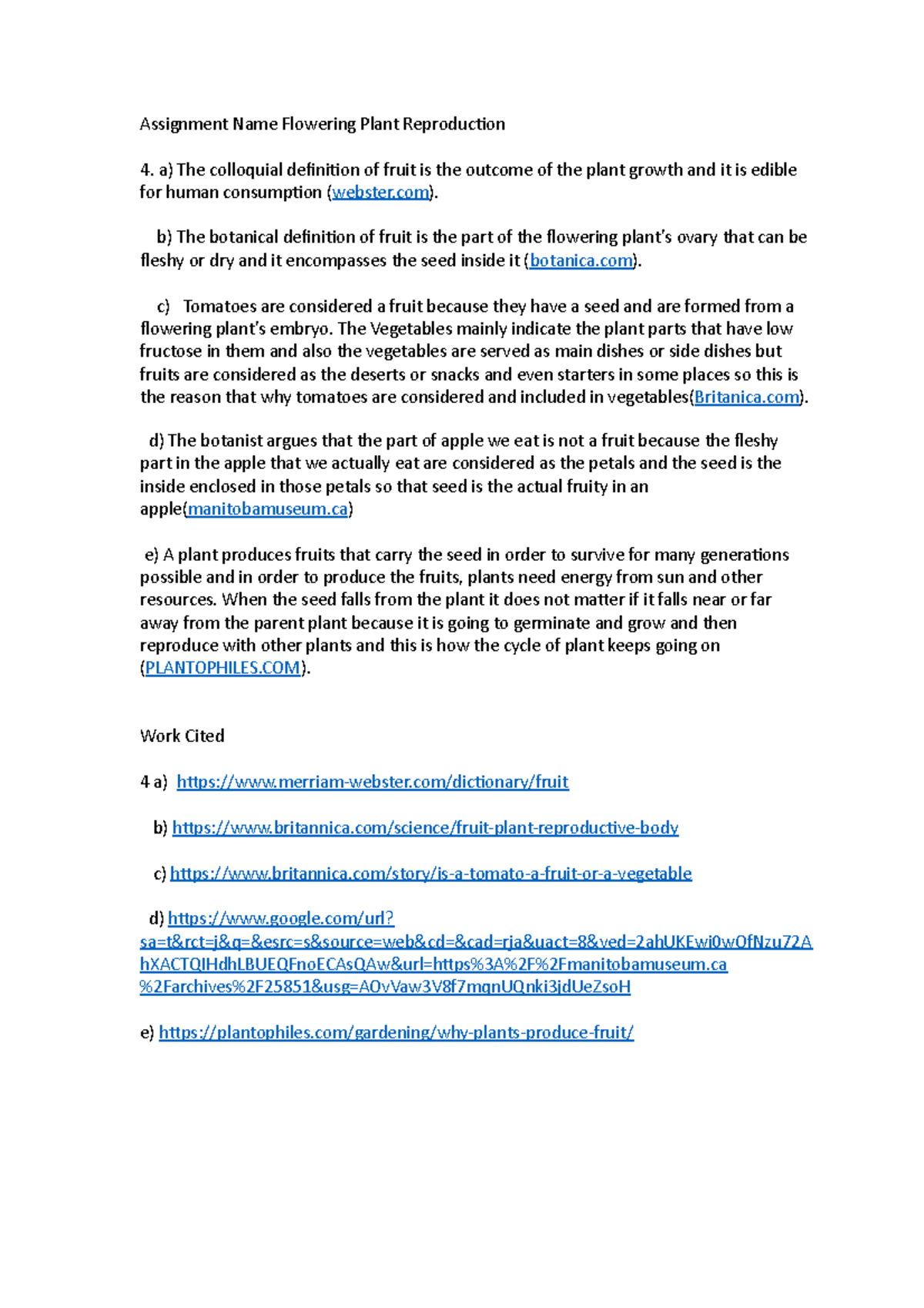 Flowering plants lab report - Assignment Name Flowering Plant ...