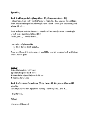 Speaking Examples - english practice - Speaking Task 1: Giving Advice ...