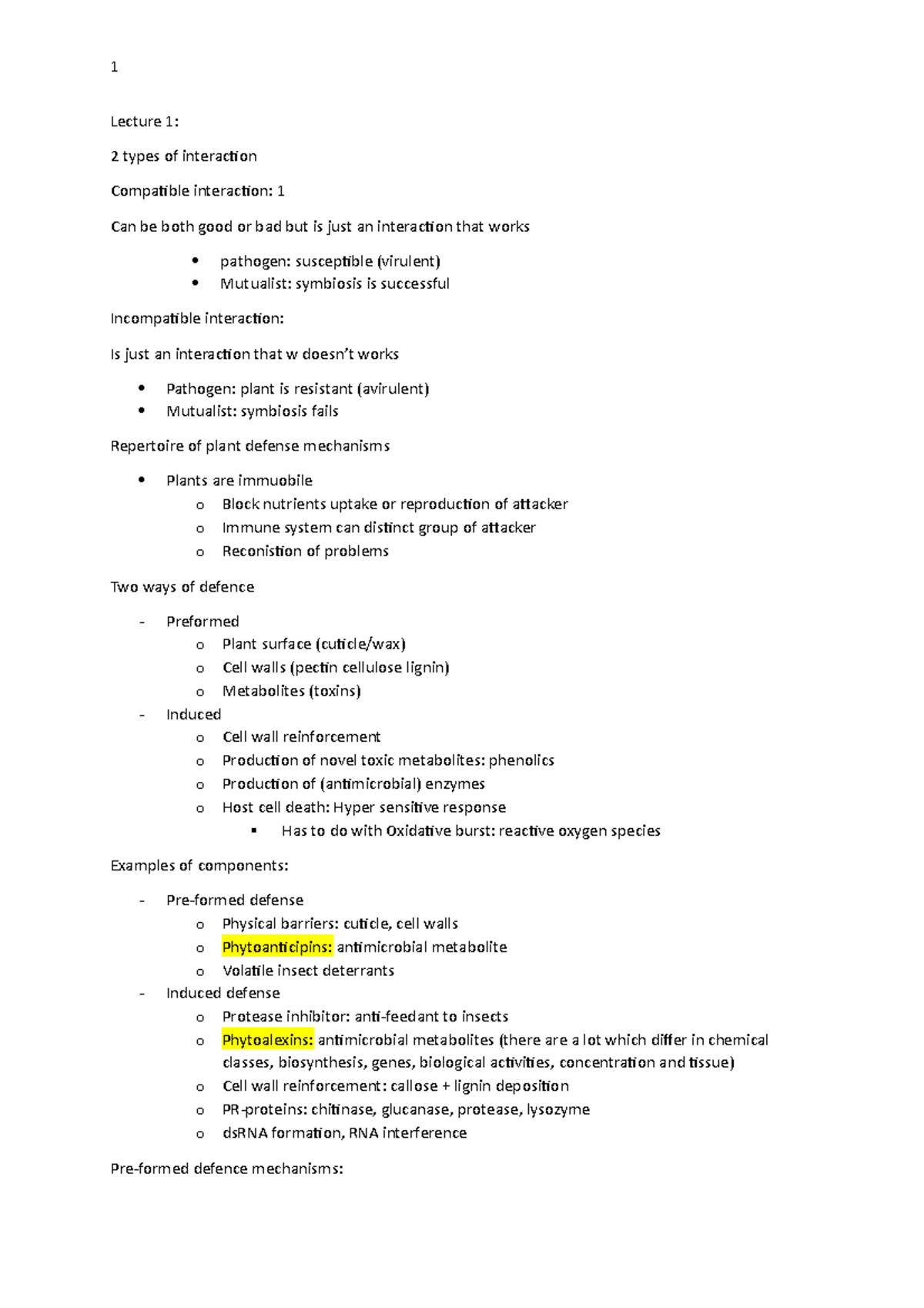 molecular aspects of bio-interactions summary - Lecture 1: 2 types of ...