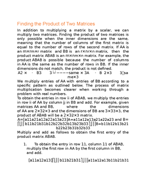 [Solved] Use the appropriate identity matrix to find the sum of Ans2 ...