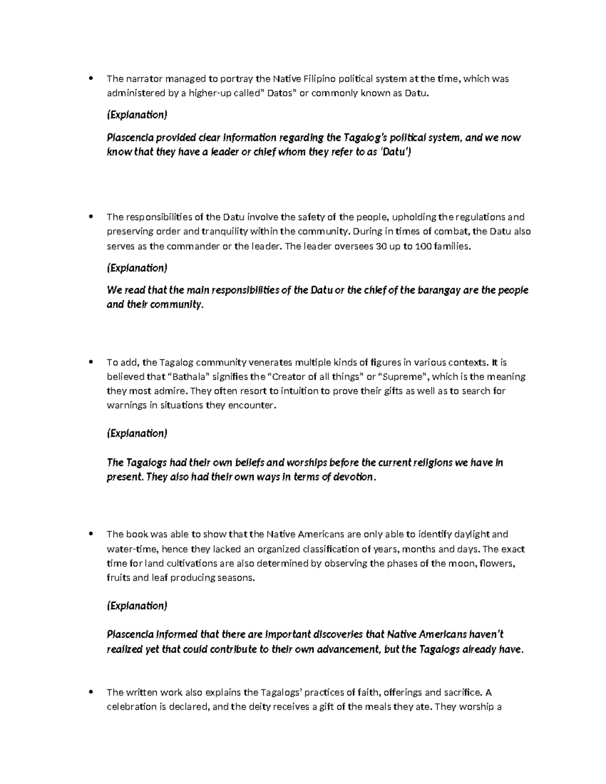 Customs of the Tagalog - The narrator managed to portray the Native ...