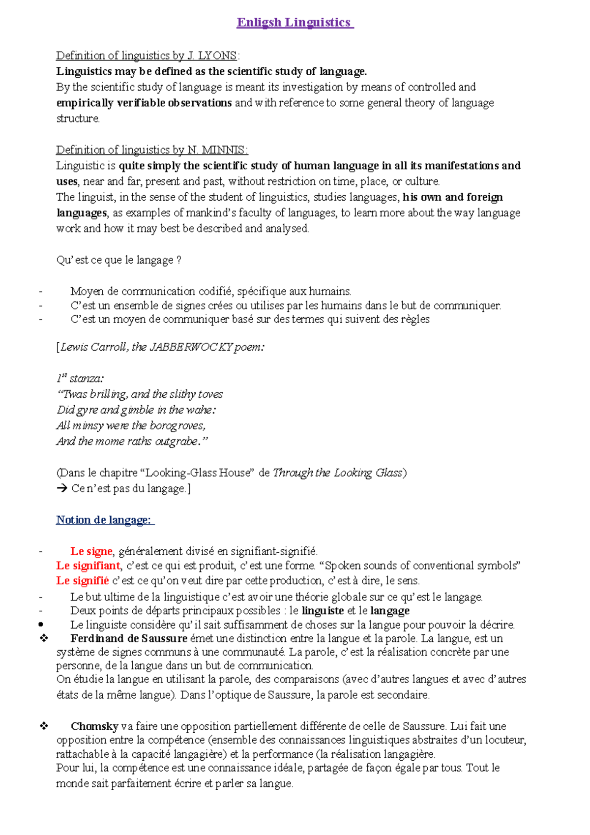 Linguistics - English - Enligsh Linguistics Definition of linguistics ...