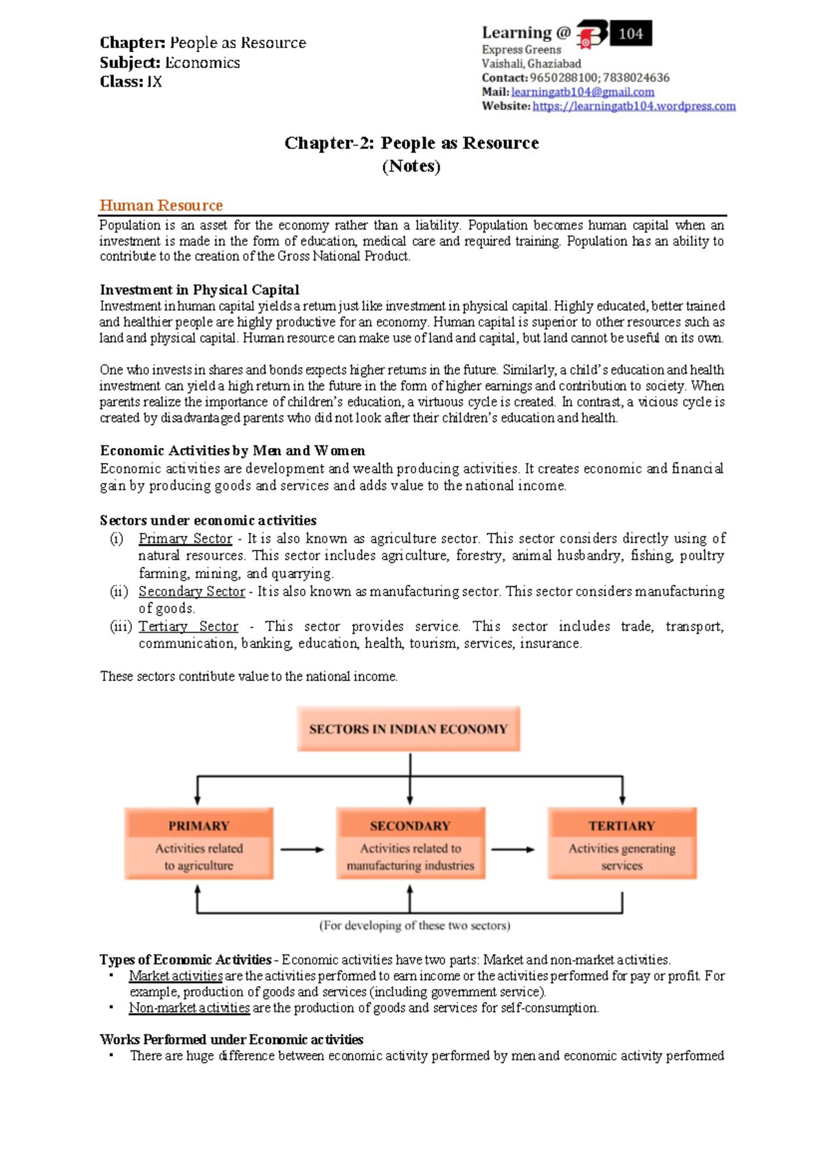 People as resource notes - Chapter: People as Resource Subject ...