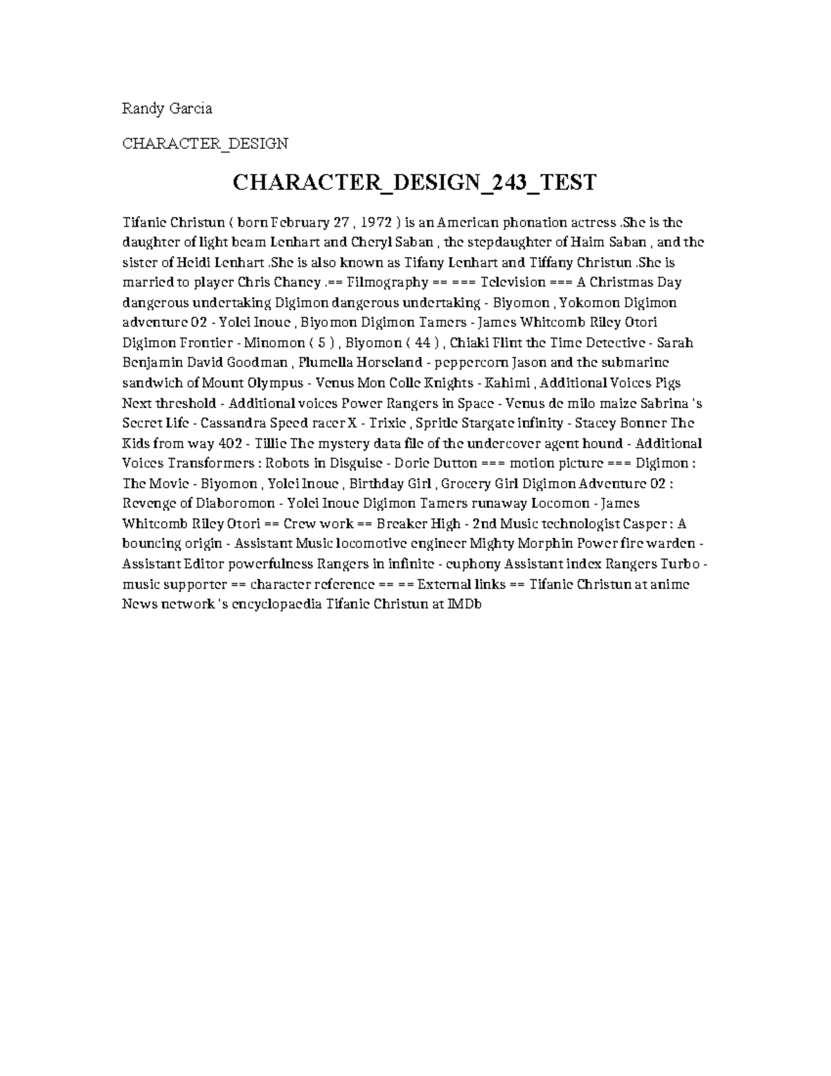 Character Design 243 TEST - Randy Garcia CHARACTER_DESIGN CHARACTER ...