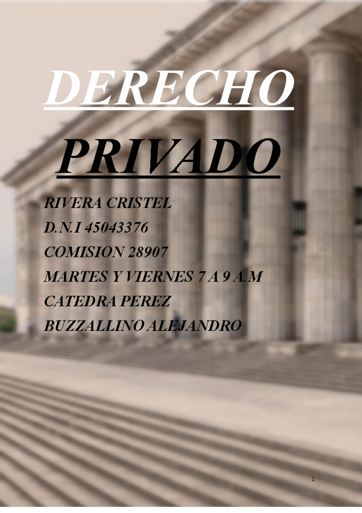 Derecho Privado - cátedra Perez profe Alejandro buzzallino - DERECHO ...