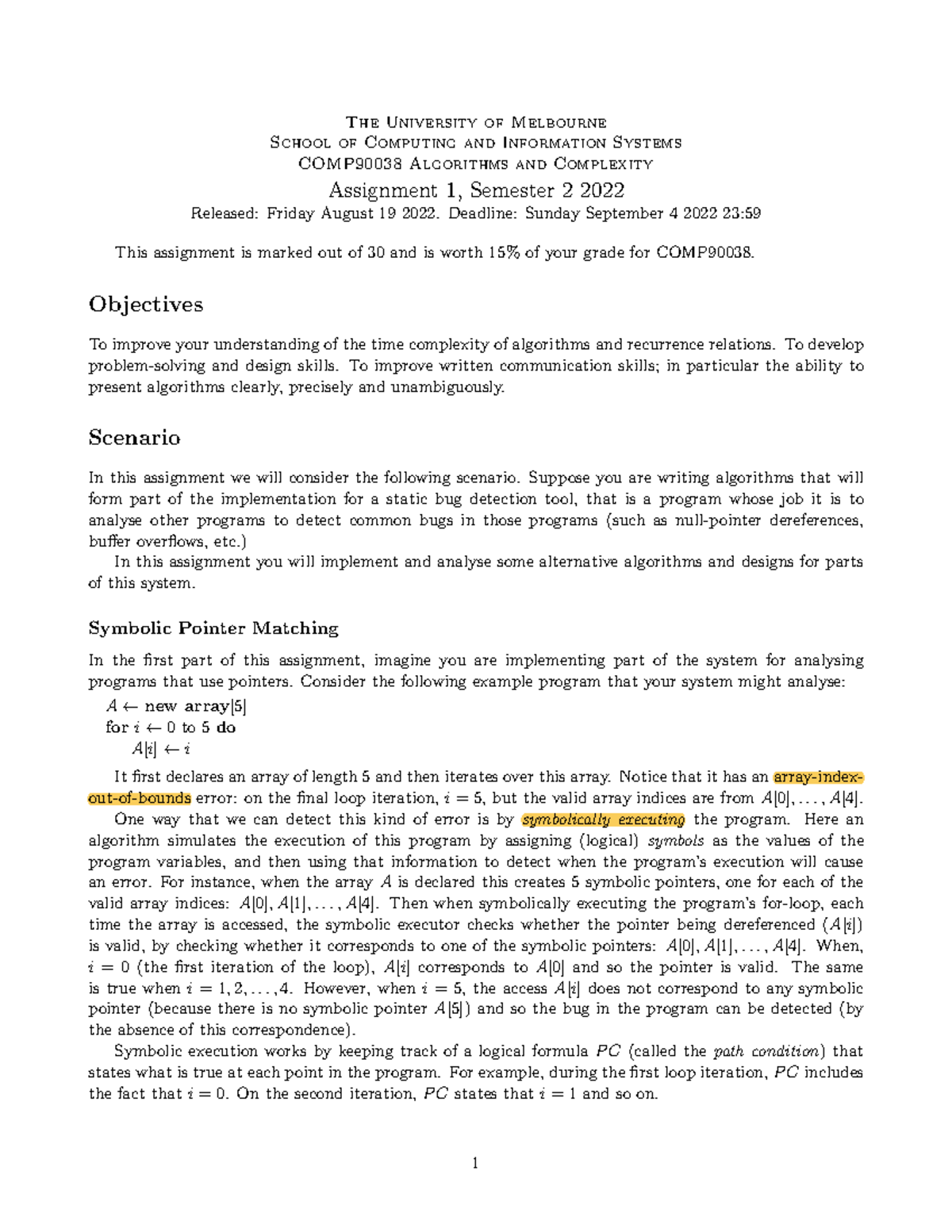 Assignment 1 2022 - The University of Melbourne School of Computing and Information Systems ...