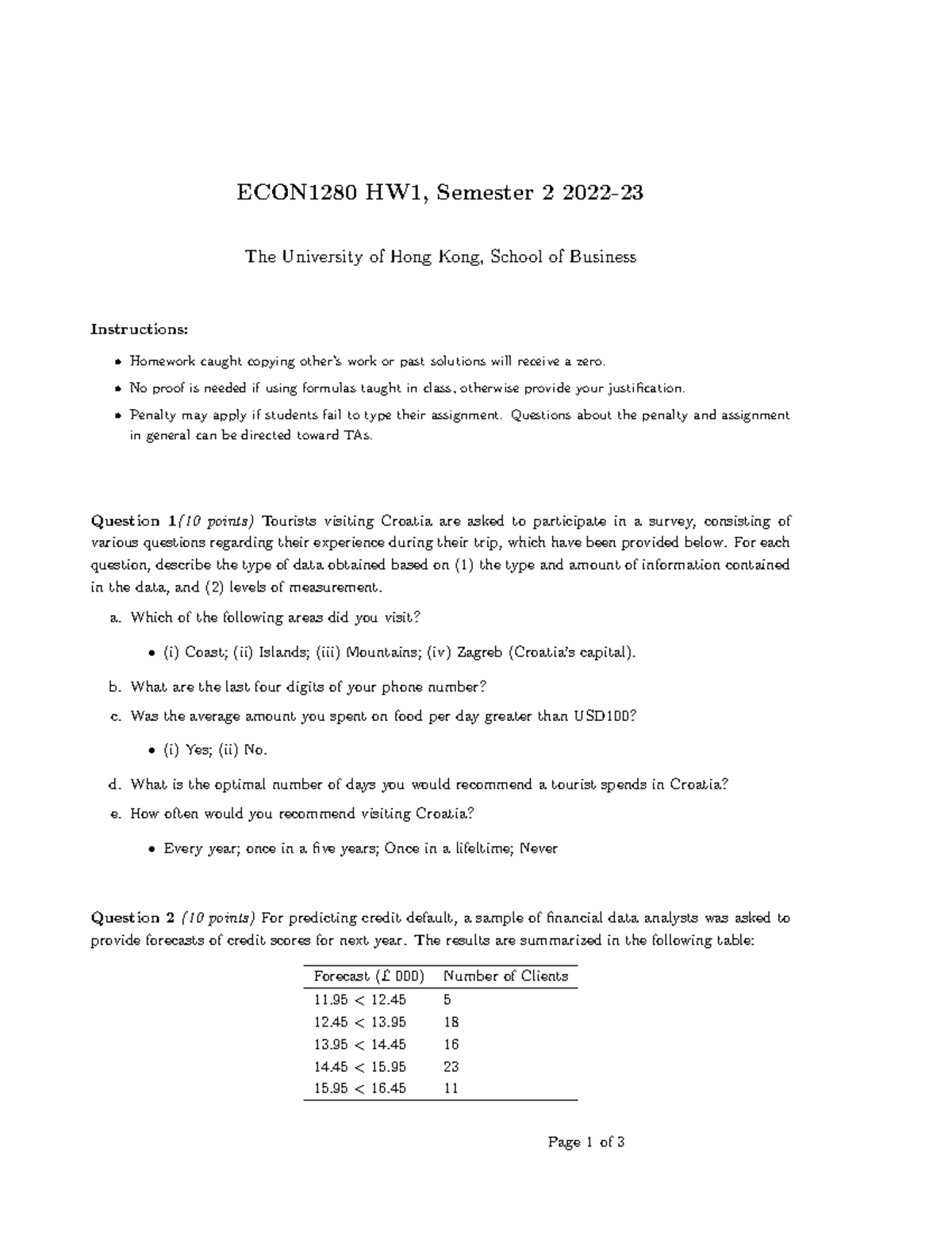 1280 23sp hw1 - assignment 1 - ECON1280 HW1, Semester 2 2022- The University of Hong Kong ...