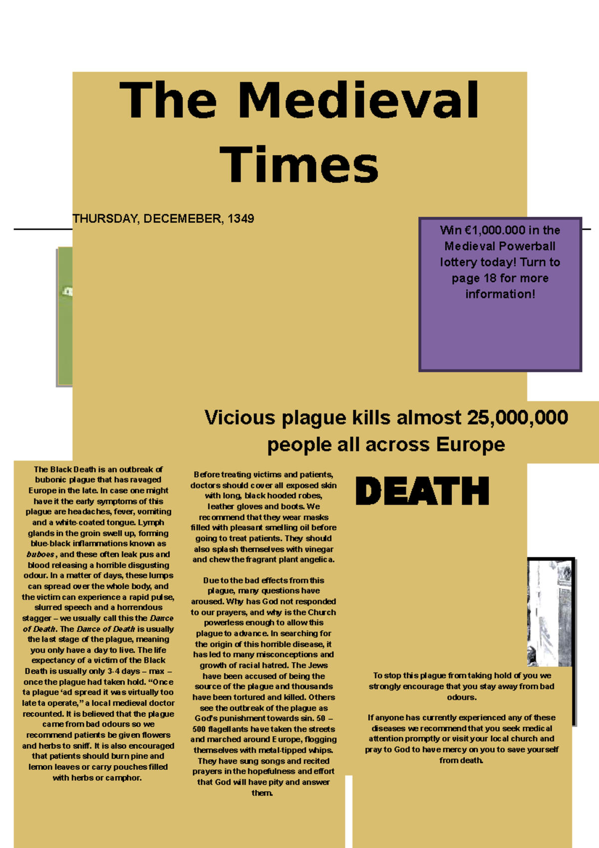 The Medieval Times - Article on the Black Death. - The Medieval Times ...