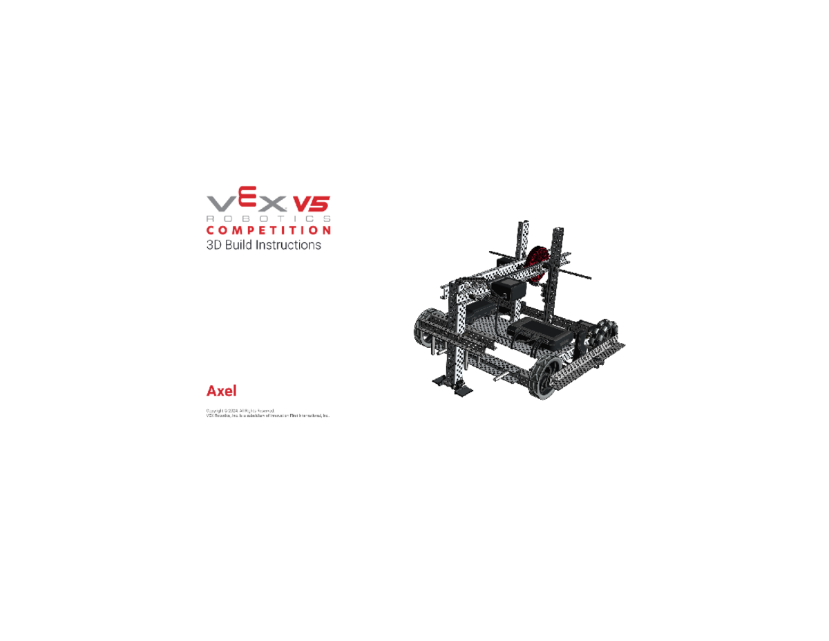 Axel PDF instructions v1 - ME2040 - Ex VS ROBOTICS COMPETITION 3D Build ...
