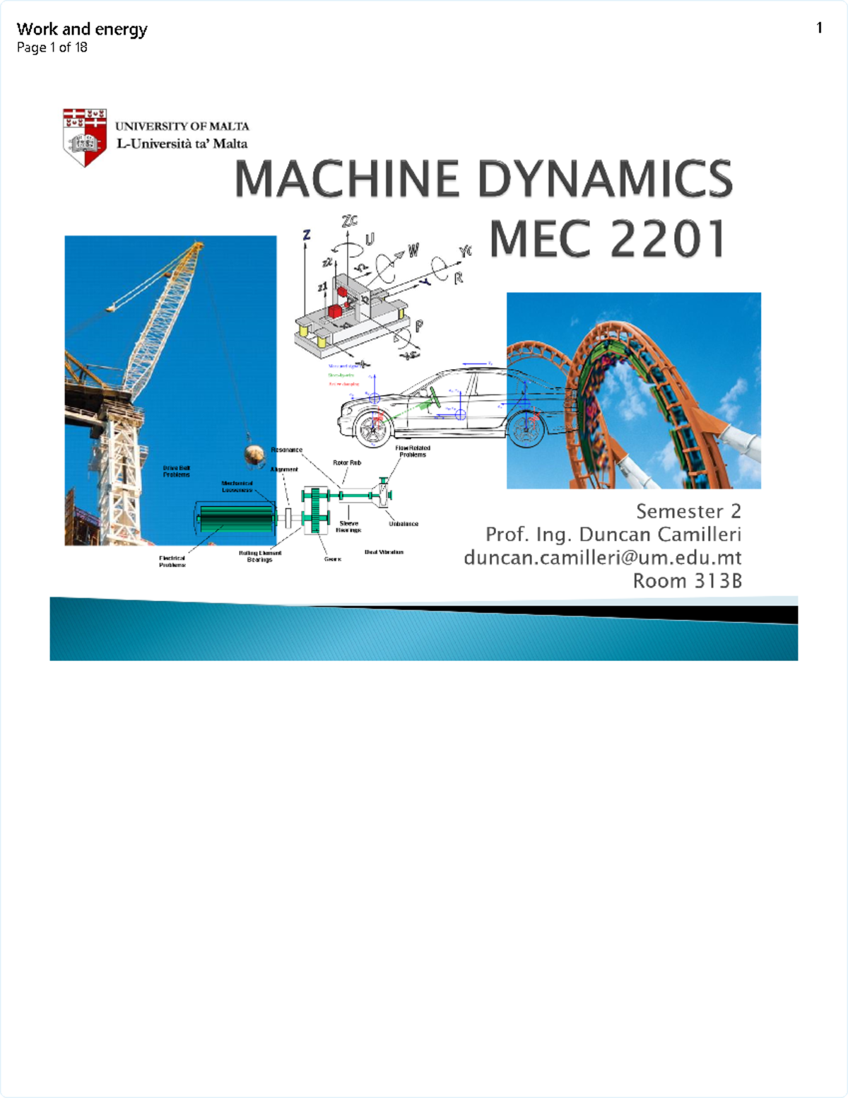 Work and energy - Mechanical Engineering - Work and energy Work and ...