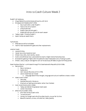 Intro to Czech Culture Week 4 - The freedoms granted included a loosening of restrictions on the ...