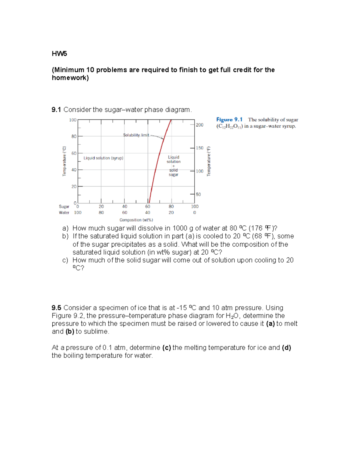 HW5 Questions - HW5 - HW (Minimum 10 problems are required to finish to get full credit for the ...