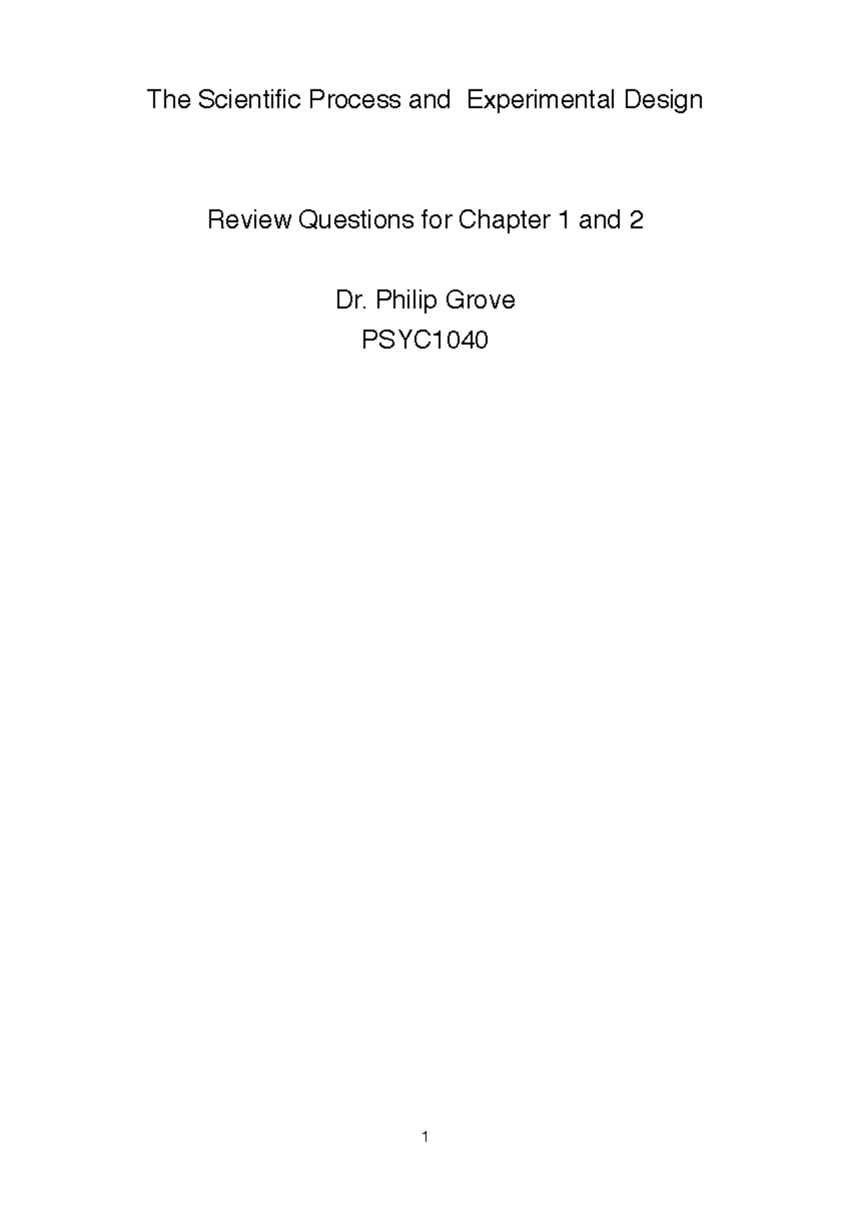 Res Design Practice Questions - The Scientific Process and Experimental ...
