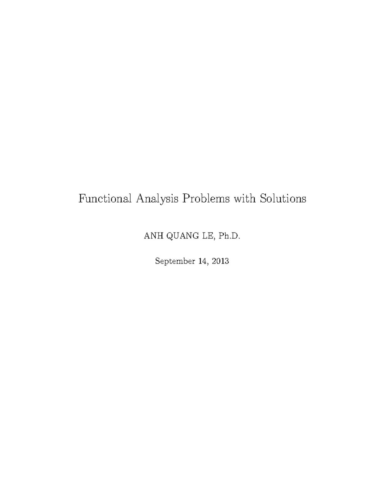 Functionalanalysisprblems - Functional Analysis Problems with Solutions ...
