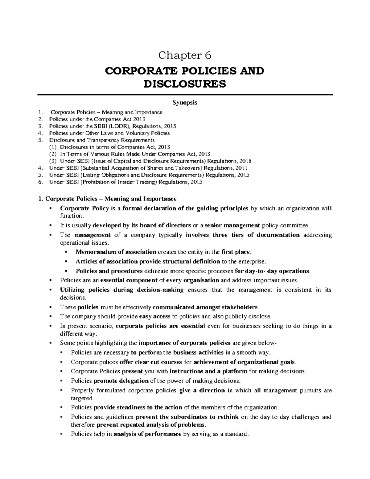 Chapter - 6 Corporate Policies and Disclosures-[99-118] - Chapter 6 ...
