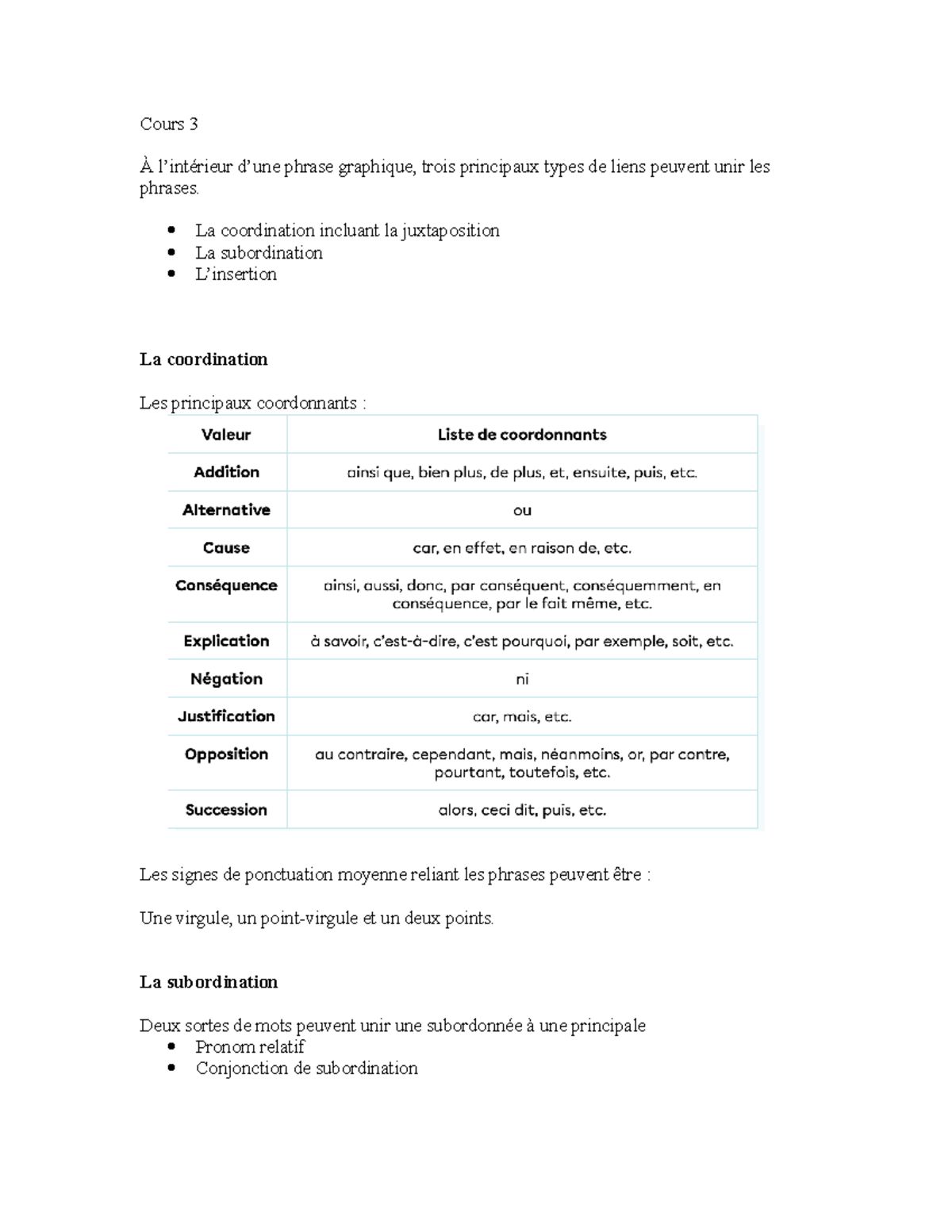 Cours 3 - Cours 3 À l’intérieur d’une phrase graphique, trois ...
