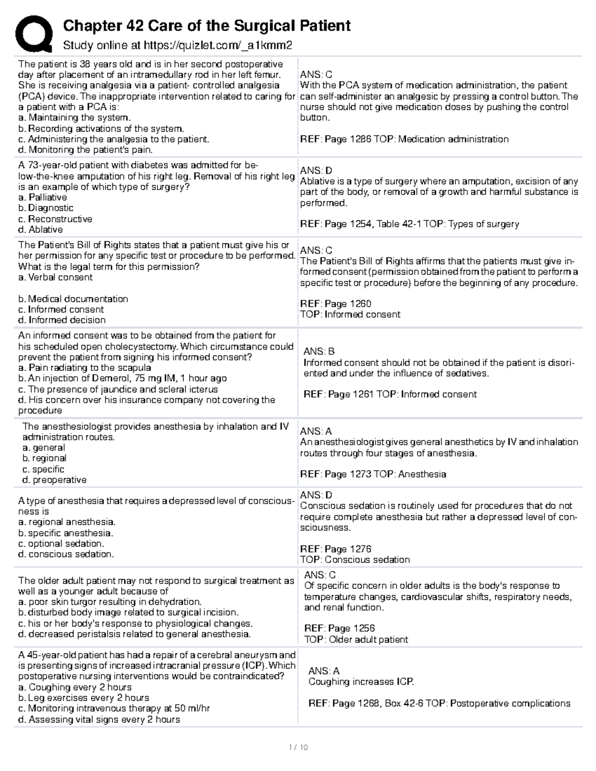 Chapter 42 Study Guide - Study online at quizlet/_a1kmm The patient is ...