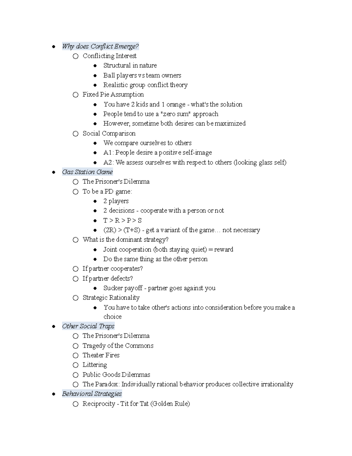 Conflict Resolution - Lecture Notes - Why does Conflict Emerge ...