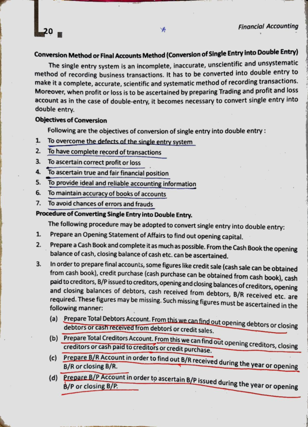 Financial Accounting. Single Entry System, Conversion Method, Debtors Account, Creditors Account ...