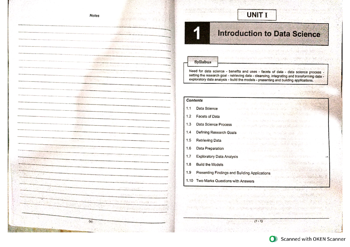 FDSA UNIT 1 - 1st unit of FDSA - Notes UNIT I 1 Introduction to Data ...