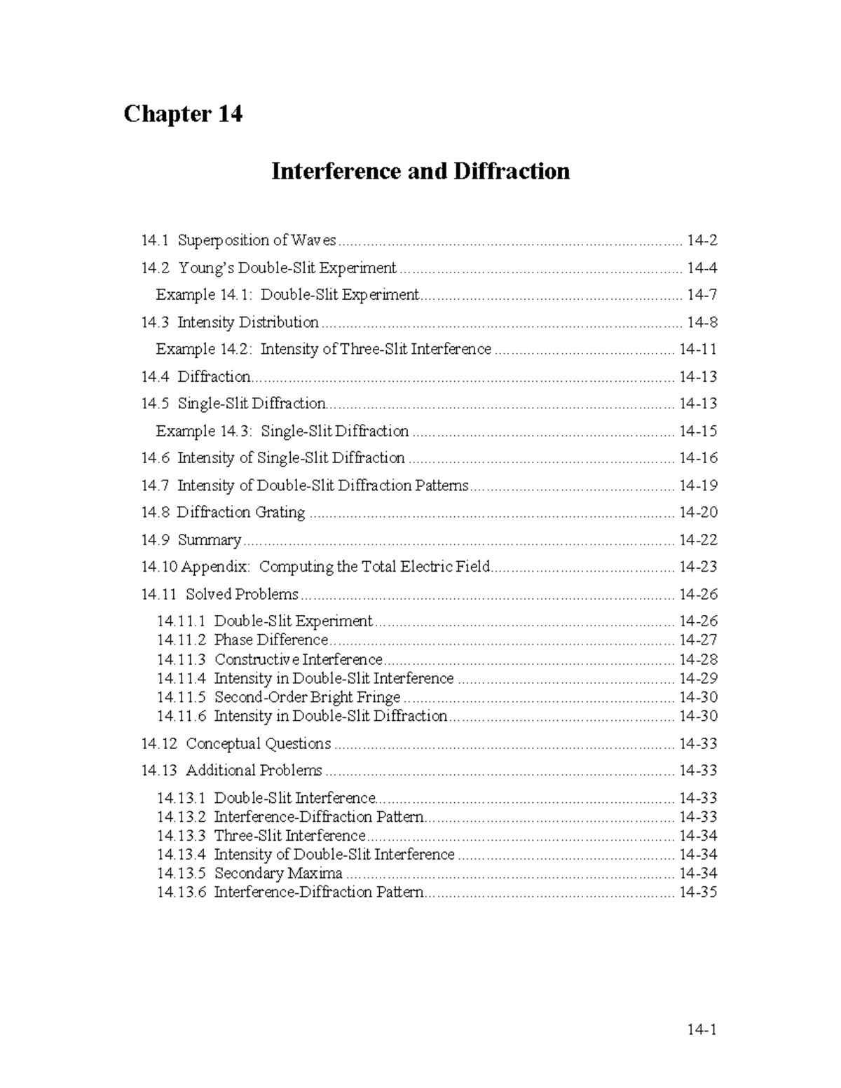 Interference and Diffraction - Interference and Diffraction Chapter 14 ...
