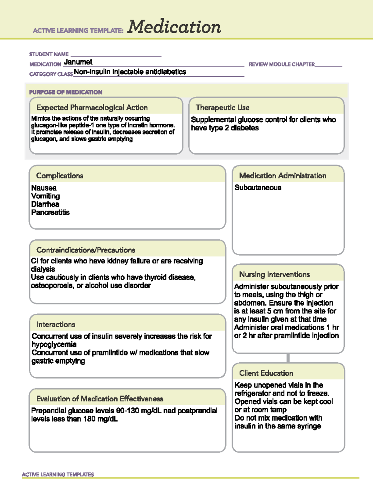 Janumet - The lecture notes on specific drugs and their purpose ...