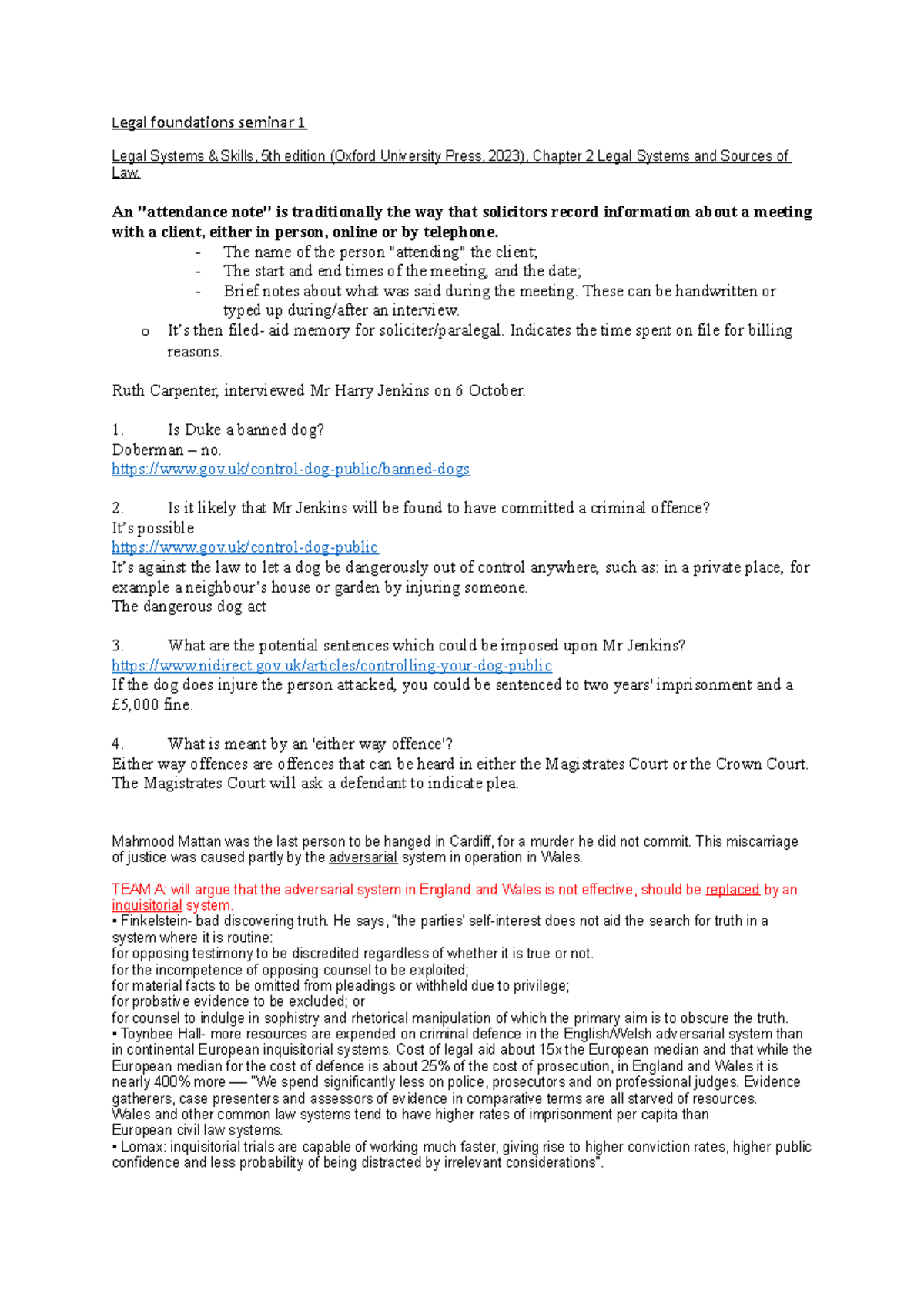 Legal foundations seminar copy - Legal foundations seminar 1 Legal ...