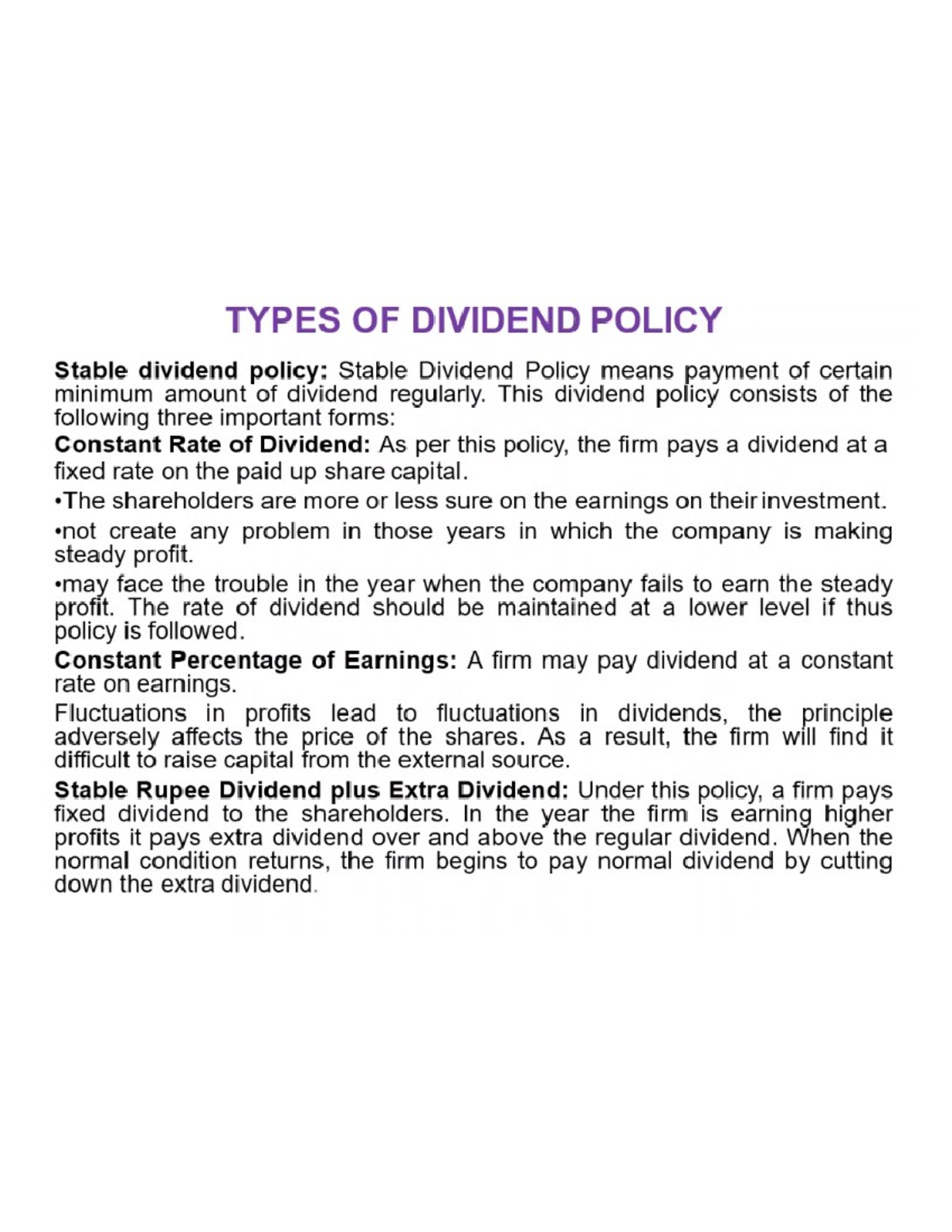 FILE 3 - TYPES OF DIVIDEND POLICY - BBA - Studocu