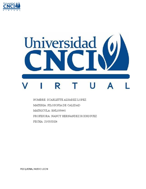 Act 1 calidad - Universidad CNCI VIRTUAL Materia: Calidad total Profesor: Alan Pedraza Cruz ...
