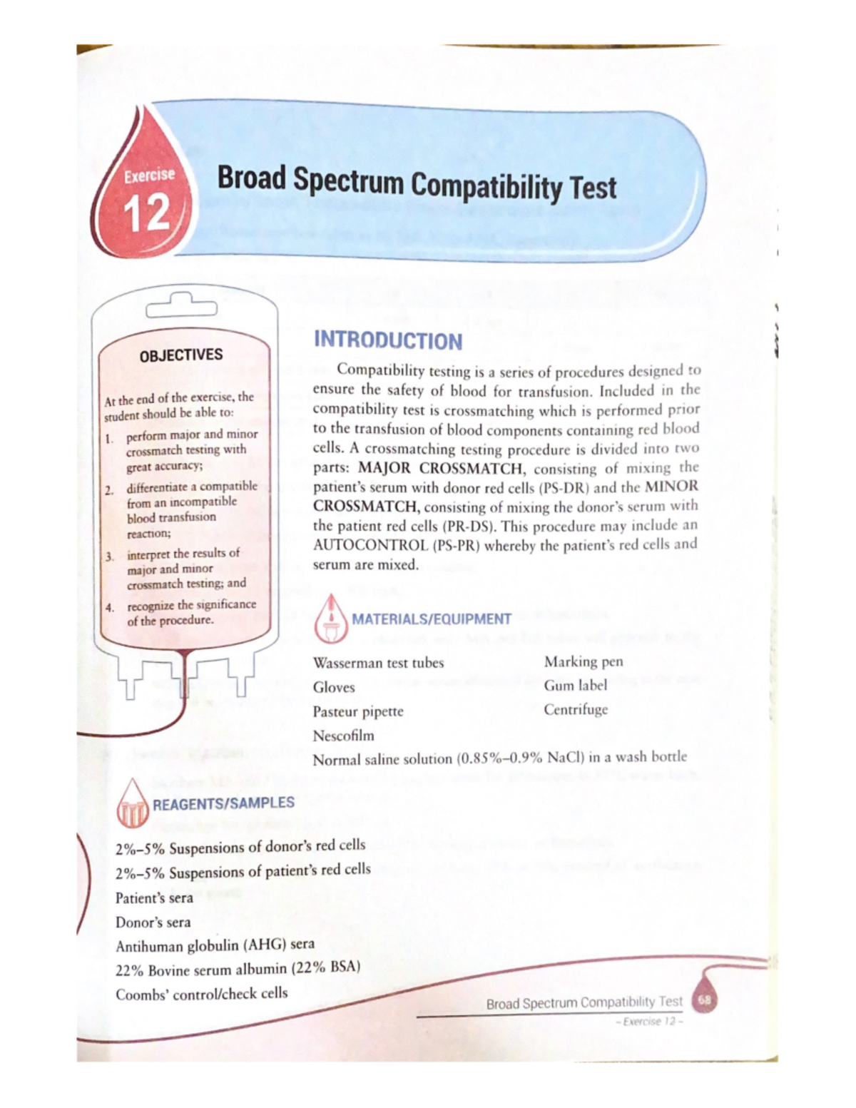 Crossmatching - pdf file - Exercise Broad Spectrum Compatibility Test ...