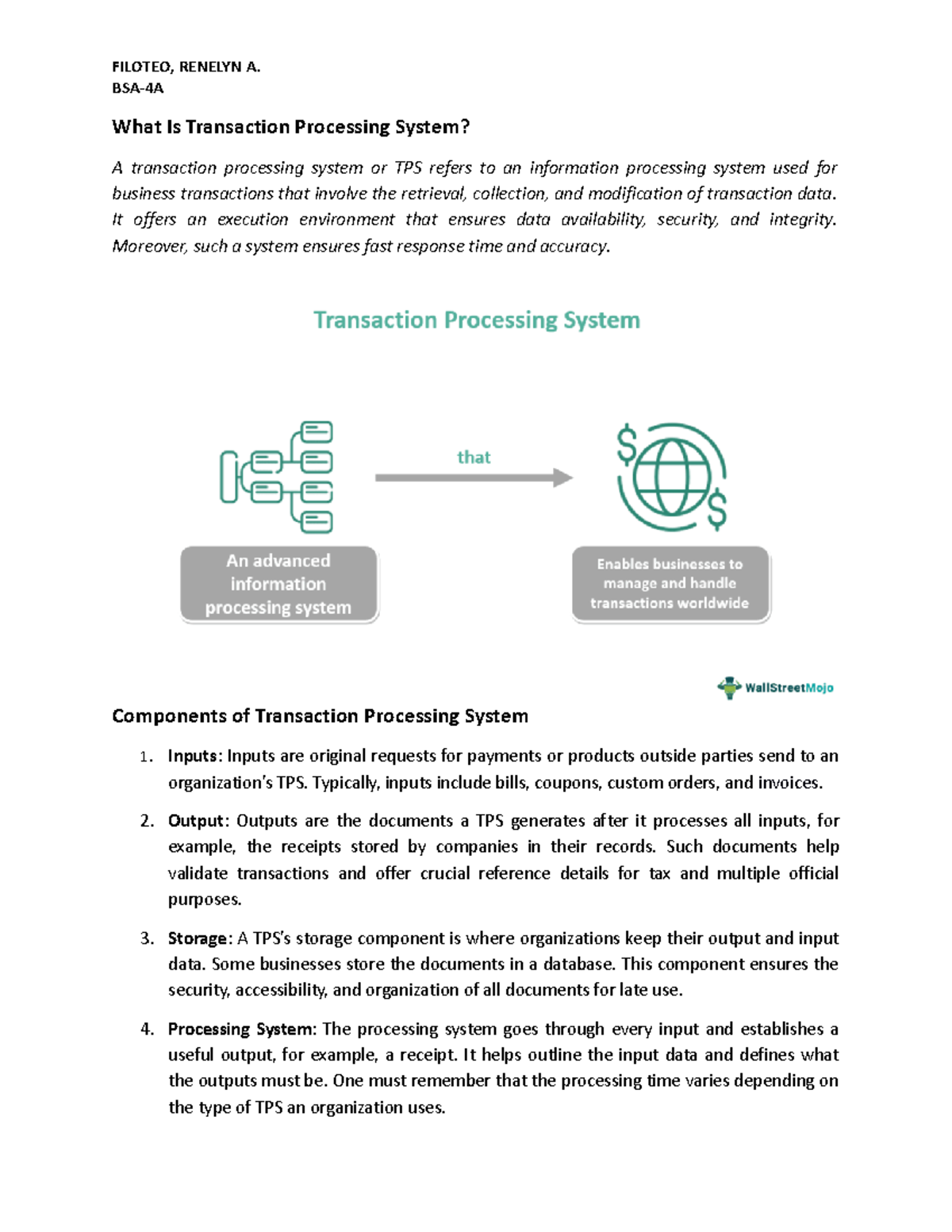 Activity in CIS - Filoteo, Renelyn A - BSA-4A What Is Transaction ...