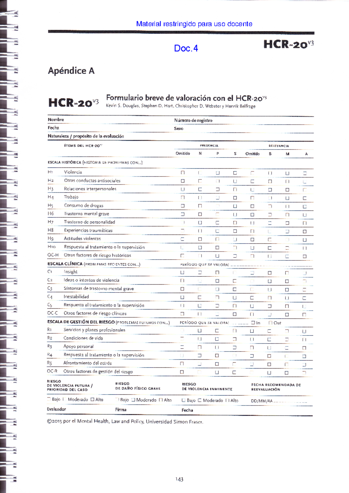 Sem CASO1 Doc4 Hoja Codificacion - HCR*2owP Apéndice A HCR2o Formulario ...